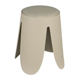 Wenko Badhocker 'Comiso' Kunststoff beige matt &Oslash; 44 x 46 cm