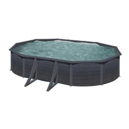 GRE Stahlwandpool-Set 'Kea' 610 x 375 x 120 cm mit Sicherheitsleiter und Sandfilteranlage
