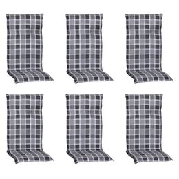 Beo Hochlehner-Auflagenset 'Belgrad' grau 50 x 118 x 6 cm 6 St&uuml;ck