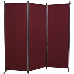 Angerer Freizeitm&ouml;bel Paravent 3-teilig Bezug Swingtex Polyacryl bordeaux 165 x 171 cm