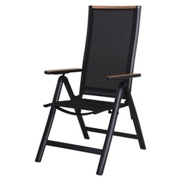 Gartenstuhl 'Lana' klappbar Aluminium schwarz 60 x 111 x 60 cm