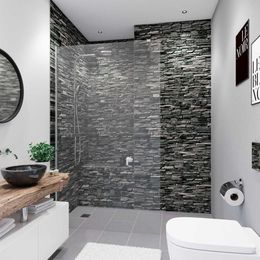 Breuer Duschr&uuml;ckwand Maueroptik anthrazit 100 x 255 cm
