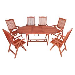 Garden Pleasure Gartenm&ouml;belset 'Stockholm' f&uuml;r 6 Personen Eukalyptusholz