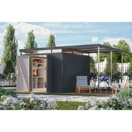 Karibu Metallger&auml;tehaus-Set 'Daro 3,5' anthrazit 497 x 239 x 292 cm