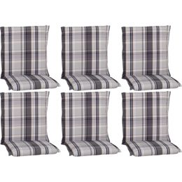 Beo Niedriglehner-Auflagenset 'Atika' grau 52 x 100 x 8 cm 6 St&uuml;ck