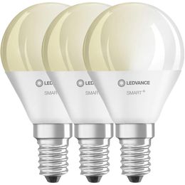 LEDVANCE LED-Leuchtmittelset 'SMART WiFi CLP' dimmbar Tropfen matt E14 4,9 W 470 lm warmwei&szlig; 3 St&uuml;ck