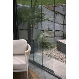 BioHort Glasschiebewand Klarglas Gr. 3 m dunkelgrau-metallic