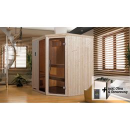 Weka Elementsauna 'Varberg 2' mit 7,5 kW OS-Ofenset, Steuerung, Glast&uuml;r, Fenster 192 x 175 x 199 cm
