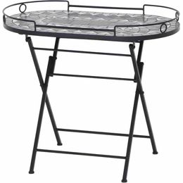 siena GARDEN Gartentisch 'Como' klappbar Stahl/Keramik 67,5 x 60 x 41 cm