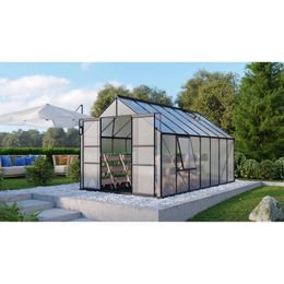 Vitavia Gew&auml;chshaus 'Meridian 2 11500' 254,4 x 441 cm mit 6 mm Hohlkammerplatten schwarz