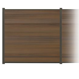 Elephant Zaun-Komplettset 'Roma Line' WPC teak mit Pfosten anthrazit zum Aufschrauben 565 x 180 cm