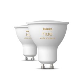 PHILIPS Hue LED-Leuchtmittelset 'Hue White Ambiance' dimmbar Reflektor GU10 4,2 W 400 lm warmwei&szlig; bis tageslichtwei&szlig; 2 St&uuml;ck