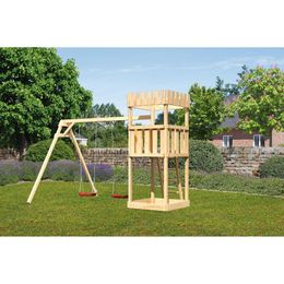 Akubi Spielturm 'Ritterburg L&ouml;wenherz' Doppelschaukelanbau, 371 x 264 x 259,5 cm