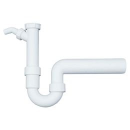 Kunststoff-Siphon mit Ger&auml;teanschluss wei&szlig; 1 1/2" x &Oslash; 40 mm