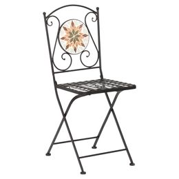 Gartenstuhl 'Stella' klappbar Stahl beige/braun/grau 52 x 90 x 39 cm