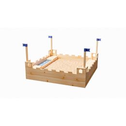 Sandkasten 'Ritterburg' naturbelassen 120 x 120 x 70 cm