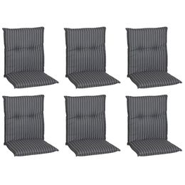 Beo Niedriglehner-Auflagenset 'Belm' grau/wei&szlig; 50 x 101 x 6 cm 6 St&uuml;ck