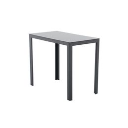Gartentisch Stahl/Glas grau 90 x 50 x 75 cm