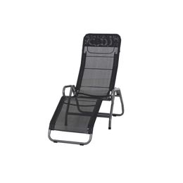 siena GARDEN Liegestuhl 'Bito' klappbar schwarz 72 x 118 x 139 cm