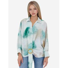 Bigdart Blouse female size S Stone / Emerald / Off white