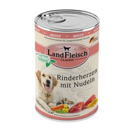 LANDFLEISCH Hundefutter 'Classic' Rinderherz, Nudeln 400 g