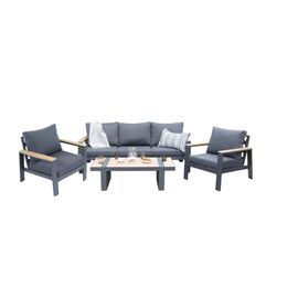 Bellavista Loungem&ouml;belset 'Arona' Aluminium dunkelgrau 3-teilig