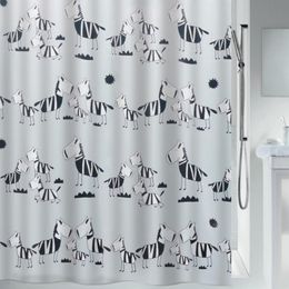 Spirella Duschvorhang 'Zebi' Textil grau/schwarz 180 x 200 cm