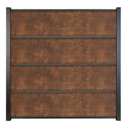 GroJa Steckzaun 'Premo' HPL Rostfarben 180 x 180 cm