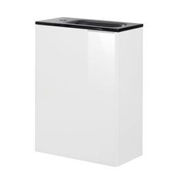 Fackelmann Glasbecken mit Unterschrank 'SBC' Hahnloch links grau/wei&szlig; 45 x 61,5 x 25 cm