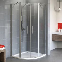 Schulte Runddusche mit Dreht&uuml;r 'Alexa Style 2.0' teilgerahmt, aluminiumfarben, 50 x 192 x 90 cm