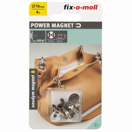 fix-o-moll Magnetverschluss 'Neodym' silbern &Oslash; 14 mm, 4 St&uuml;ck