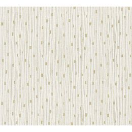 A.S. Cr&eacute;ation A.S. Cr&eacute;ation Vliestapete 'The BoS' Linien retro creme/goldfarben 0,53 x 10,05 m