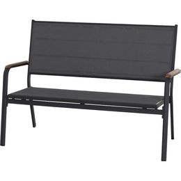 siena GARDEN Gartenbank 'Tesoro' 2-Sitzer Aluminium grau 138,5 x 97 x 67 cm