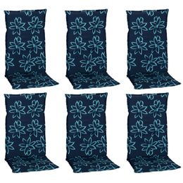 Beo Hochlehner-Auflagenset 'Bunde' hellblau/dunkelblau 50 x 118 x 6 cm 6 St&uuml;ck