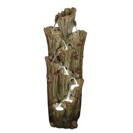 Ubbink Wasserfall 'Tiros' in Holzoptik mit Led-Beleuchtung 70 x 74 x 200 cm