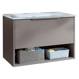 Fackelmann Waschbecken mit Unterschrank 'B.Paris' grau matt 70,5 x 49,8 x 46,5 cm