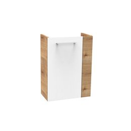 Fackelmann Waschbeckenunterschrank 'SBC' braun, wei&szlig; gl&auml;nzend 44 x 60 x 24,3 cm links
