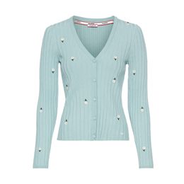 Kangaroos Strickjacke Damen Gr&ouml;&szlig;e XS/S hellblau / dunkelgr&uuml;n / wei&szlig;