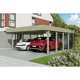 Skan Holz Doppelcarport 'Friesland Hybrid Set 14' Fichtenholz 557 x 708 cm