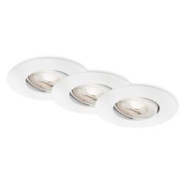 Briloner LED-Einbauleuchtenset 'Kulana Jet' dimmbar 4,9 W 1440 lm warmwei&szlig; &Oslash; 9 cm 3 St&uuml;ck