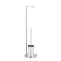 Wenko Stand WC-Garnitur 'Ferla' 2-in-1 edelstahlfarben gl&auml;nzend
