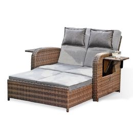 Multifunktions-Sofa 'Trinidad' Stahl braun/grau 117 x 90 x 90 cm