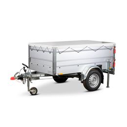 Stema PKW-Anh&auml;nger 'Basic Plus 1000' gebremst 1000 kg mit Bordwandaufsatz und Flachplane