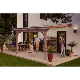 Skan Holz Terrassen&uuml;berdachung 'Ravenna' 434 x 250 cm Douglasie Doppelstegplatten natur
