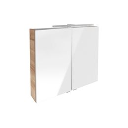 Fackelmann LED-Spiegelschrank 'B.Brillant' braun 80 x 68 x 15,8 cm