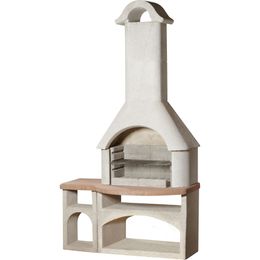 Buschbeck Grillkamin 'Bozen' wei&szlig;/terracotta 117 x 210 x 65 cm