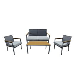 Acamp Loungem&ouml;belset 'Chania' Stahl/Polywood grau 4-teilig