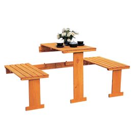 Promadino Balkonm&ouml;belset Holz braun 3-teilig