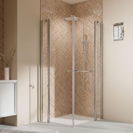 Breuer Eckdusche mit Dreht&uuml;r 'Elana 2.0' chromfarben 100 x 200 x 100 cm