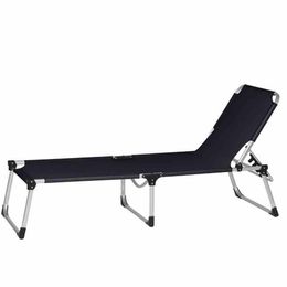 Sonnenliege 'Alu-XXL' klappbar schwarz 69 x 38 x 201 cm